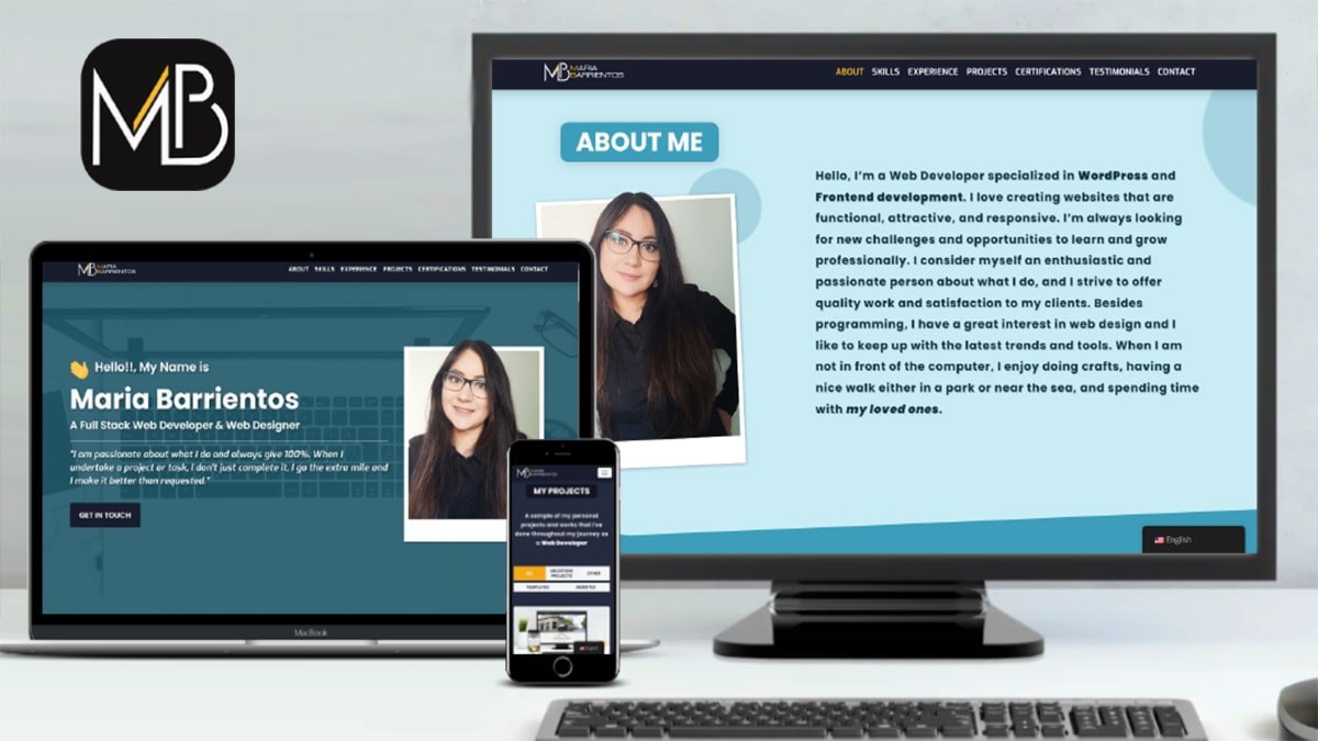 Maria Barrientos Portfolio - Full Stack Web Developer